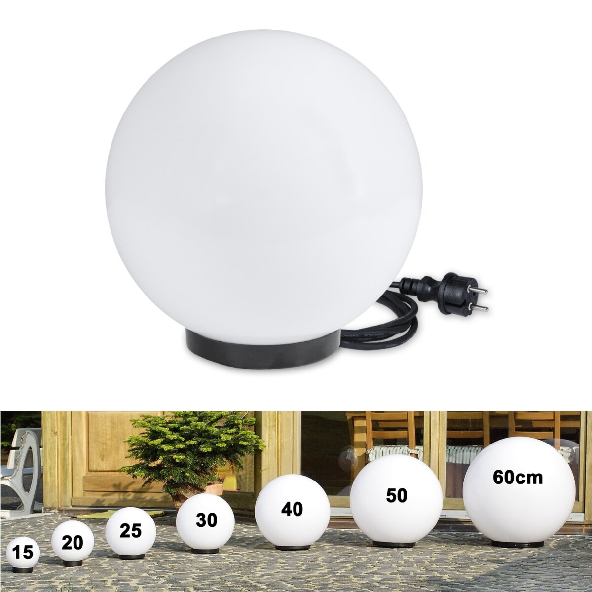 Kugelleuchte Garten 60 Cm Strom
