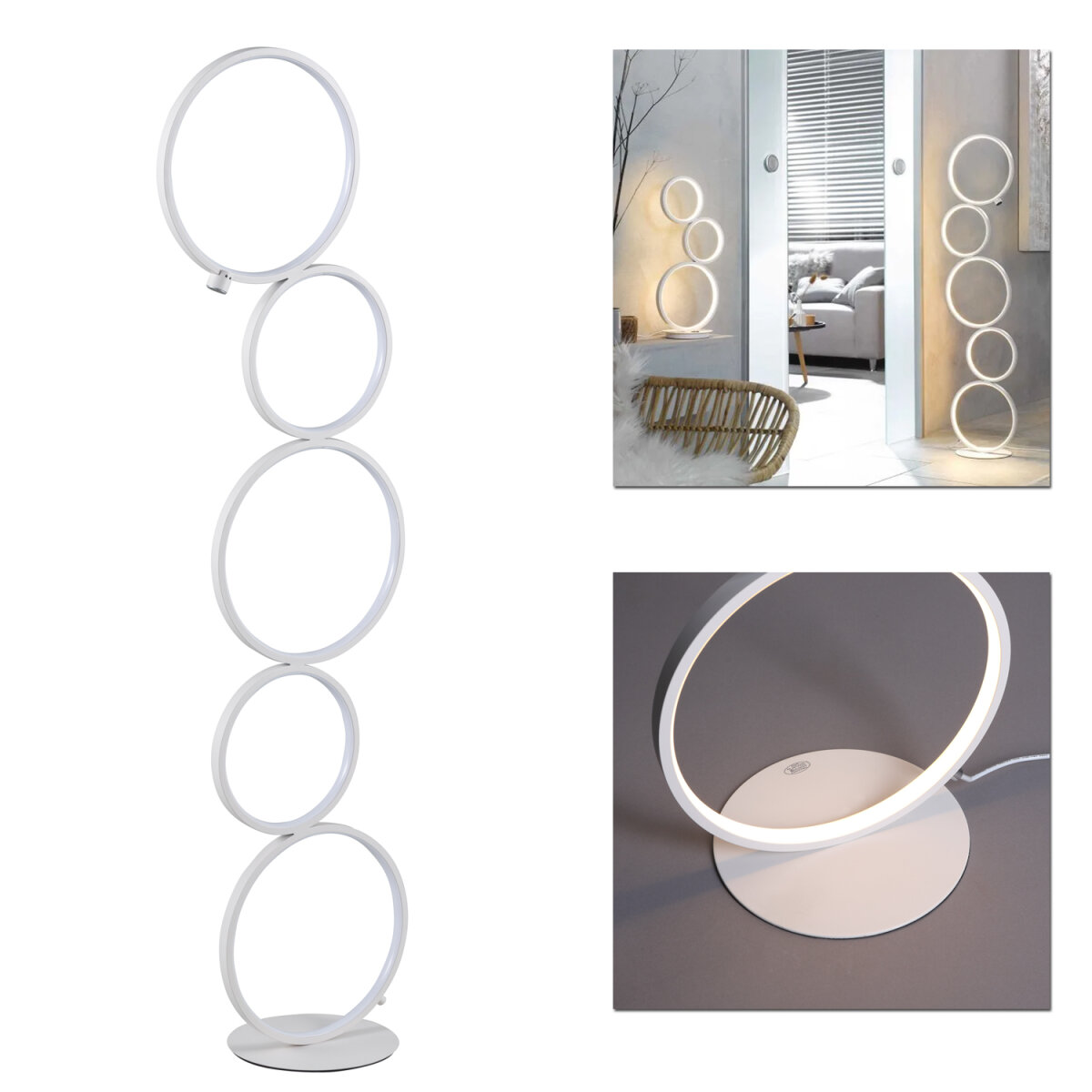 LED Stehleuchte Wofi 3532.05.06.9000 Vika 5flg modern, 89,99