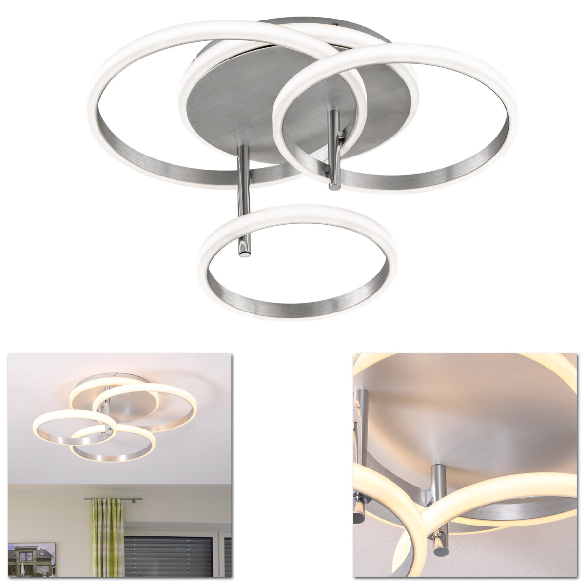 Deckenleuchte LED Deckenlampe modern 4 flammig, 119,99